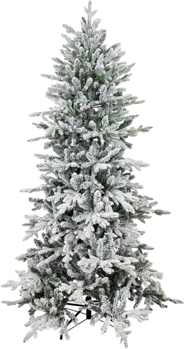 Test du sapin artificiel floqué 1, 8 m de Sunnydaze